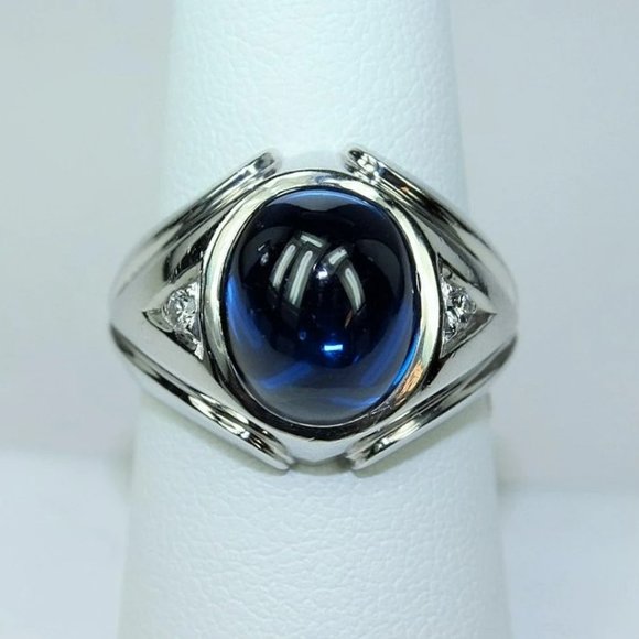 Accessories | Mens 925 Sterling Silver Era Streamlined Blue Spinel ...